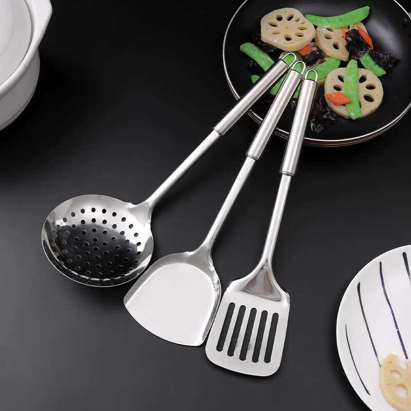 Stainless Steel and Set Kitchen Household Long Handle Utensils Non ...