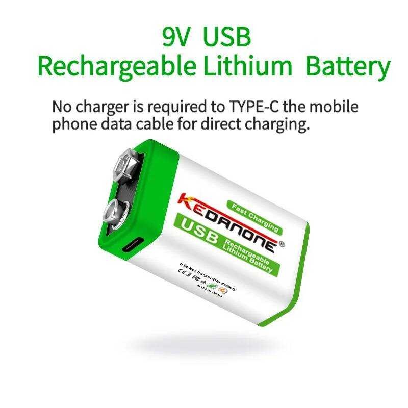 2024 3 2 9V 12800Mah Li-Ion Rechargeable Battery Micro USB Batteries ...