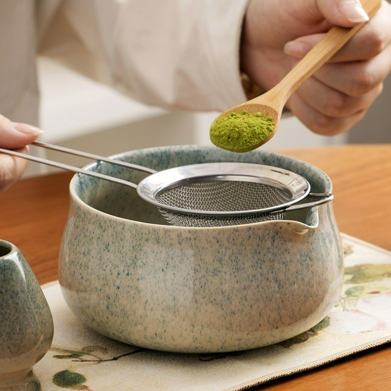 Japanese Matcha Tea Set 8-piece Set Big Belly Matcha Bowl with Spout ...