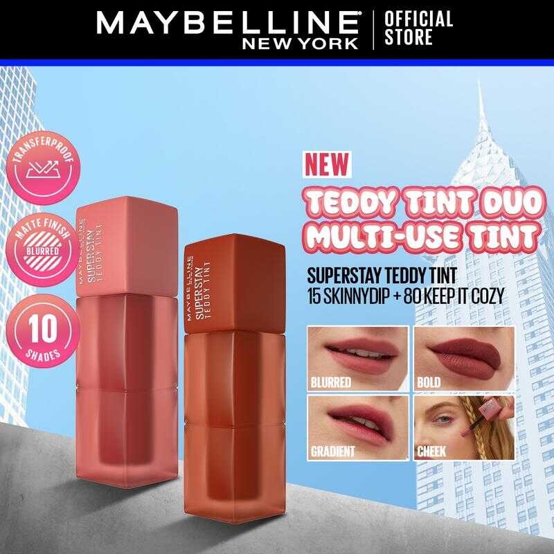 Maybelline Superstay Teddy Tint DUO - 12Hr Longwear, Soft Matte Multi ...