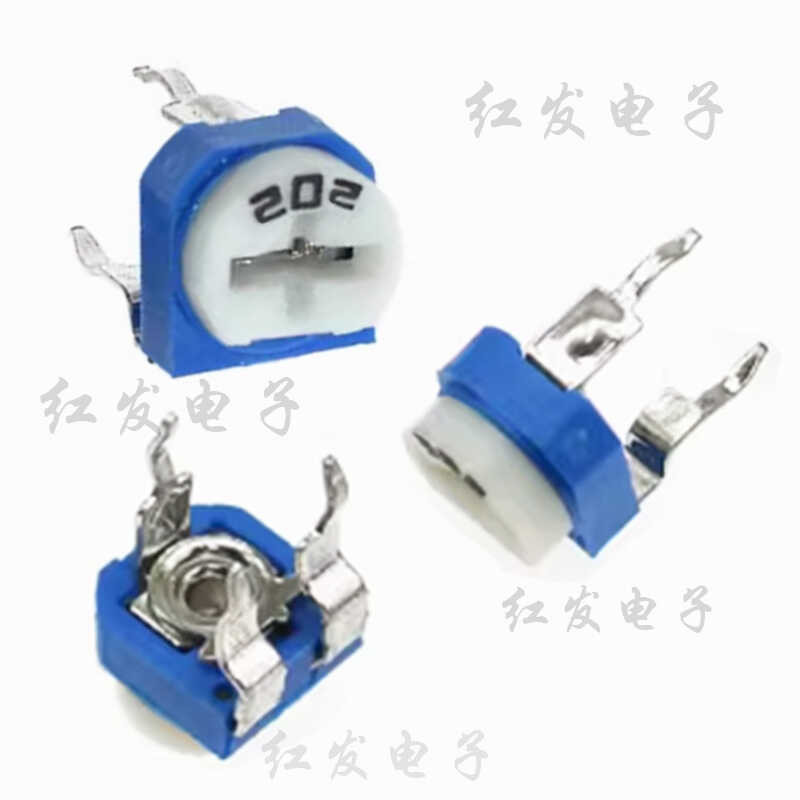 RM065 Blue and White Horizontal Adjustable Resistor Potentiometer ...