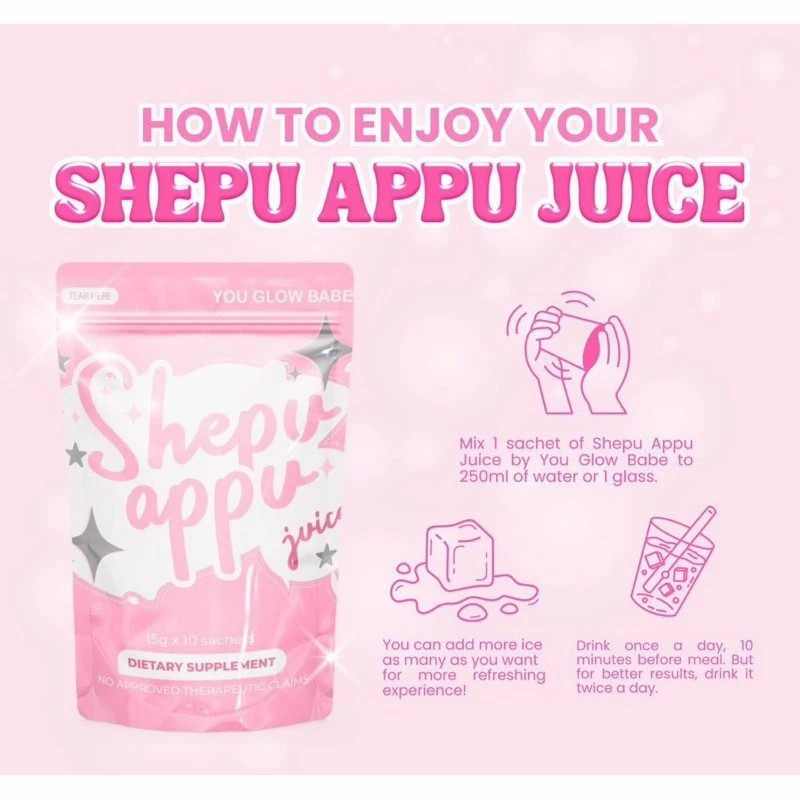 Shepu Appu Juice by 10 Sachets with Glutathione and Vitamin C for ...