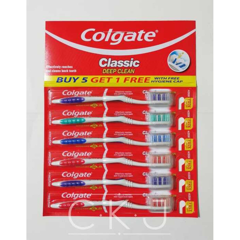 Colgate Classic Deep Clean Toothbrush (Medium) BUY 5 GET 1 FREE F97 ...
