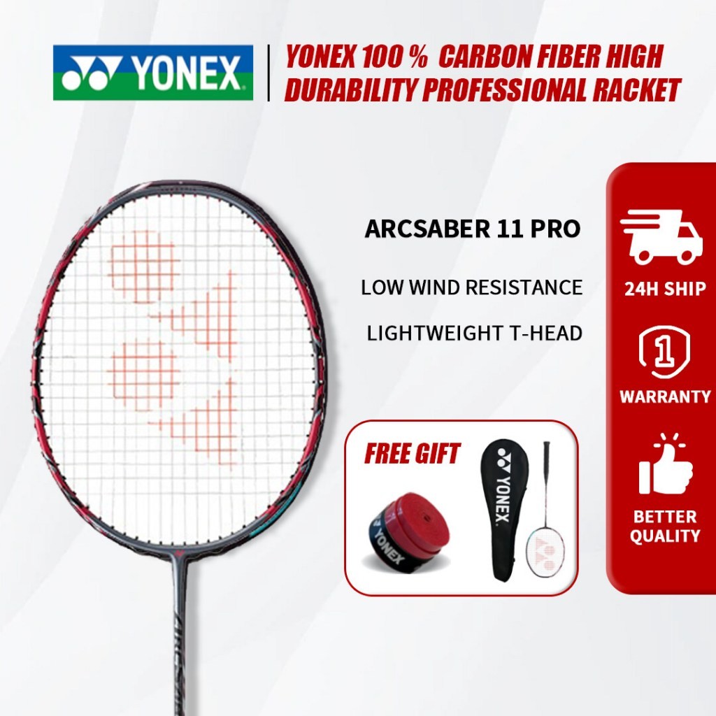 YONEX ARCSABER 11 PRO Badminton Racket Full Carbon Single 4U 28Lbs 83g Made In Japan With Free ...