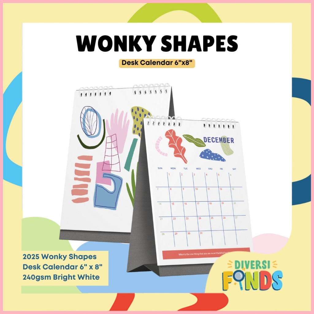 2025 Desk Calendar - Wonky Shapes (6" x 8"), The Flora and Fauna (7" x ...