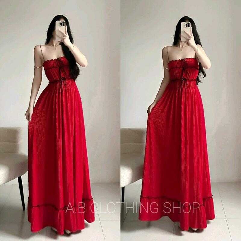 A.B LENA MAXI DRESS Barkcrepe Fabric Best Fit SMALL To SEMI LARGE ...