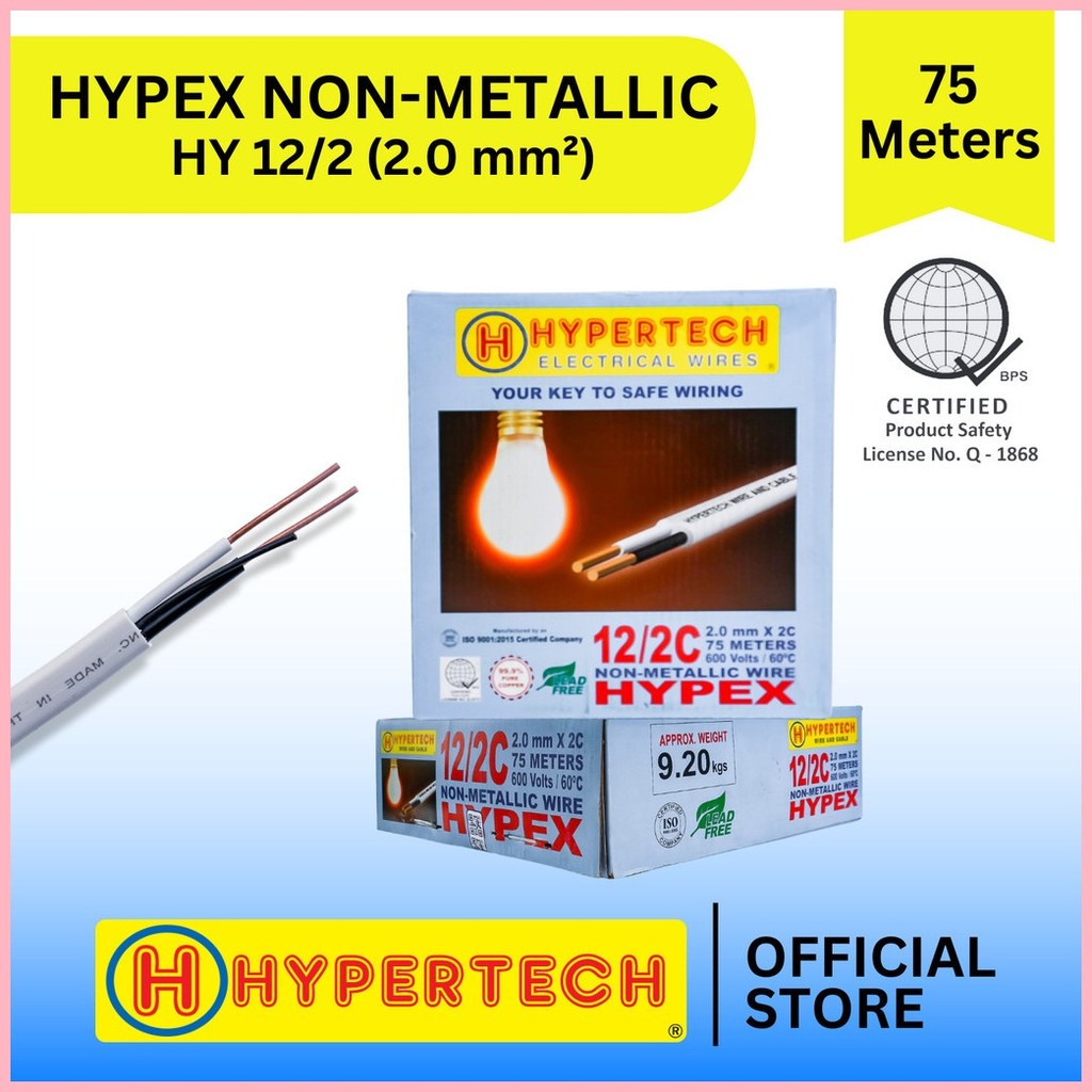 Hypertech HYPEX # 12/2 75meters NM WIRE (PDX) Pure Copper Electrical ...