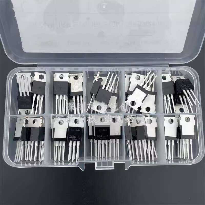 10 Types IRF Field Effect Transistor MOSFET Package DIP TO-220 Kit Box ...