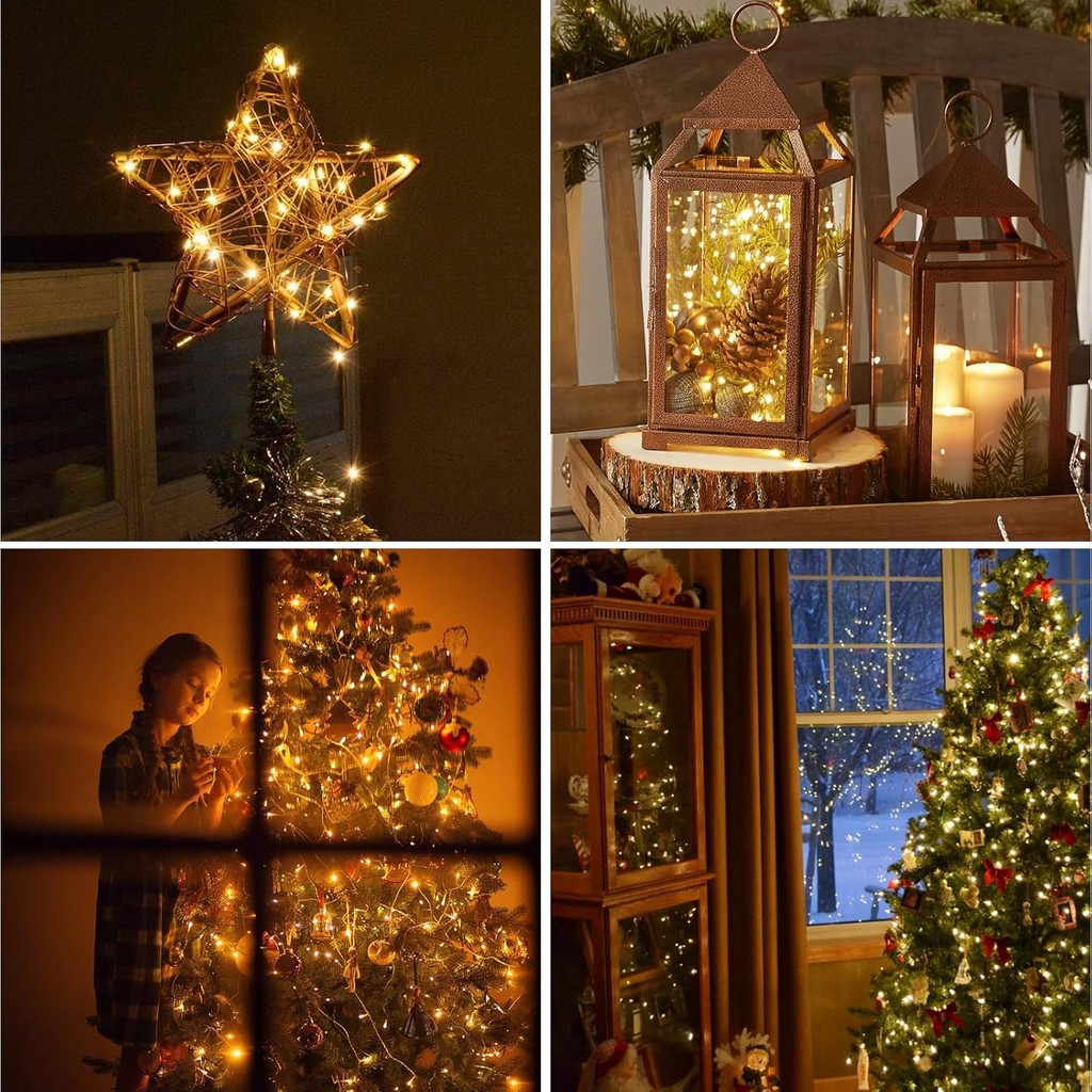 30m 1000 Led Set Silver Copper Wire Firecracker Lights Plug in ...