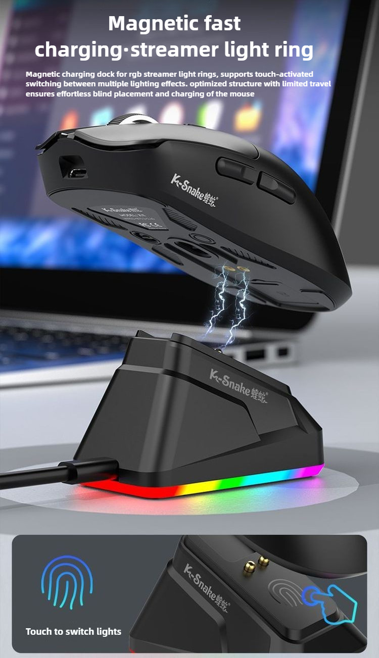 K-Snake X11 PRO Tri-mode Mouse Wired/2.4G/Bluetooth Lightweight with ...