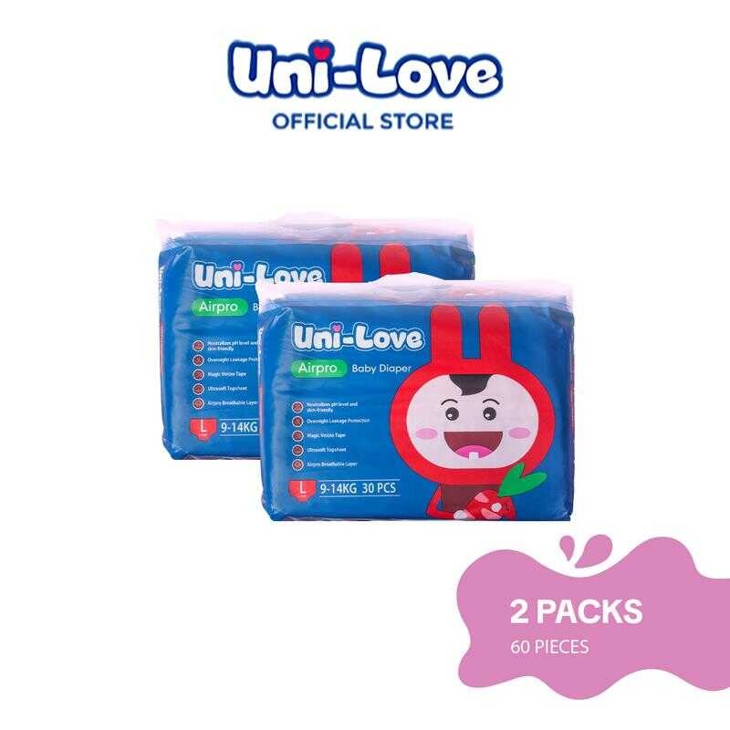 Unilove Airpro Baby Diaper 30'S (Large) Pack Of 2 5A4 | Shopee Philippines