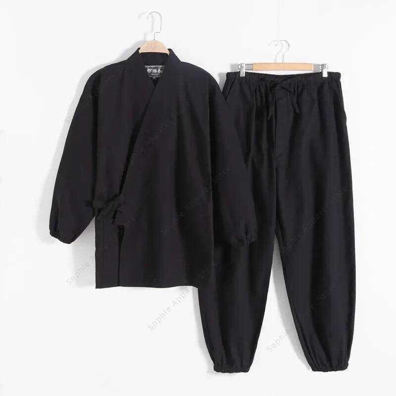 Japanese Men's Kimono Samue Set - Traditional Buddhist Monk Clothing ...