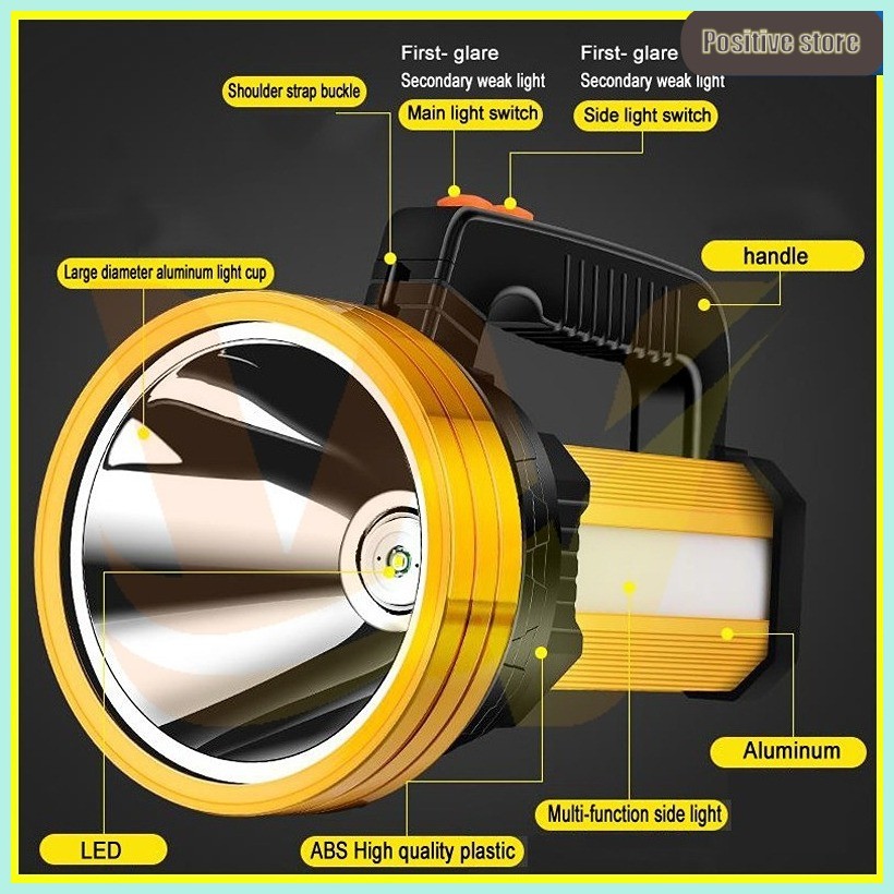 Heavy duty flashlight rechargeable waterproof super bright flashlight ...