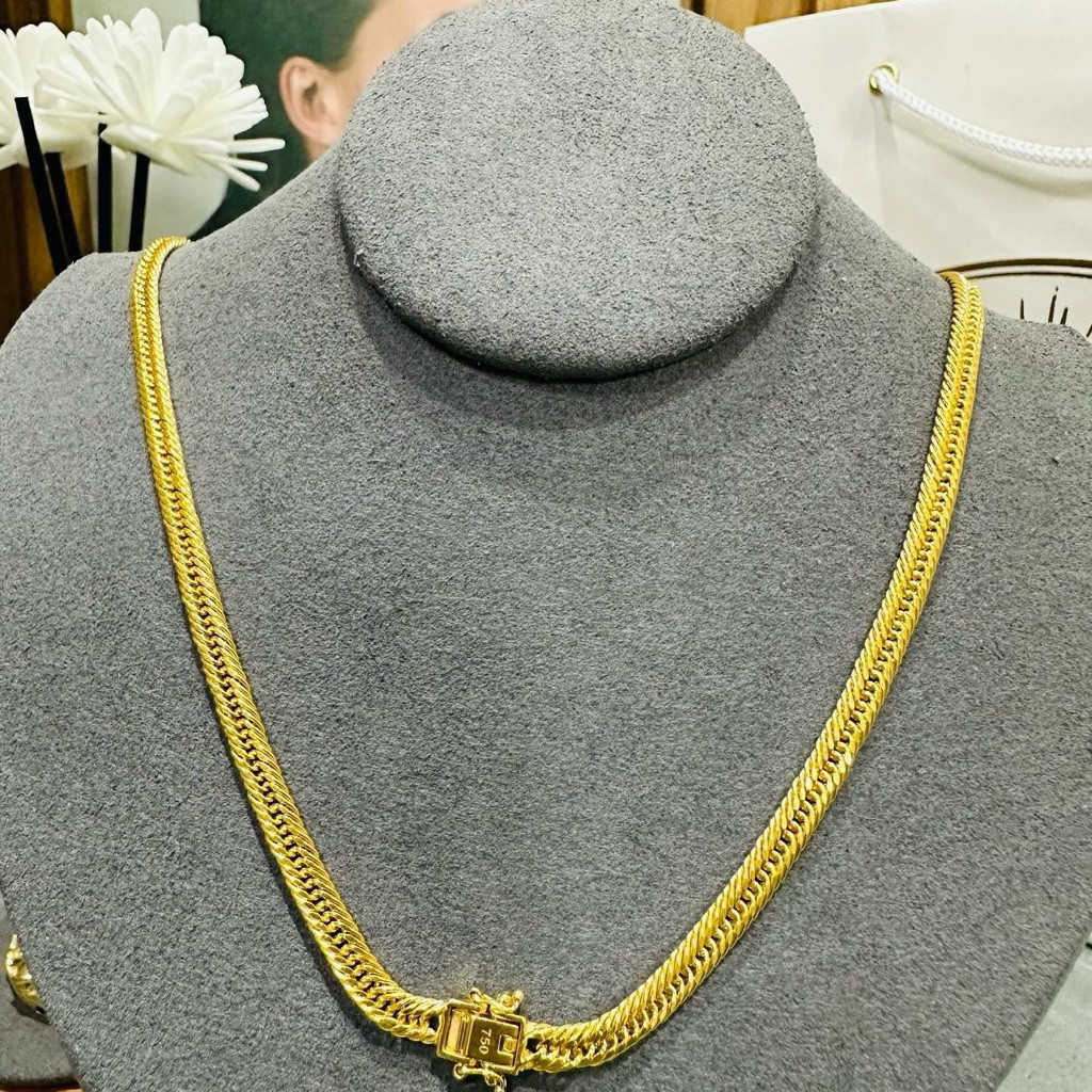 TJ 18K Saudi Gold Pawnable Triple Lock Necklace | Shopee Philippines
