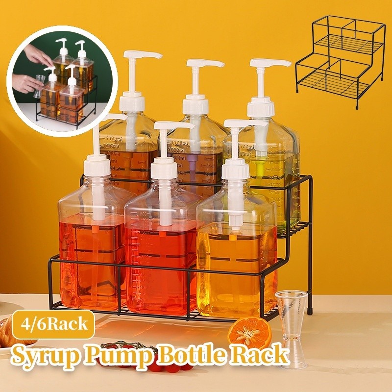 Fructose Syrup Bottle Storage Rack Coffee Syrup Pump Compartment ...
