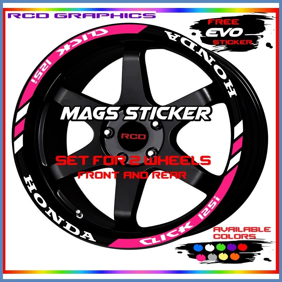 Honda Click 125i mags sticker fit all version set front and rear 2 ...