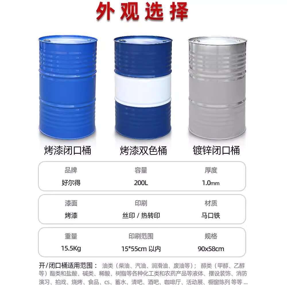 Thickened Oil Drum 200 Liters Gasoline Drum Diesel Drum Lubricating Oil ...