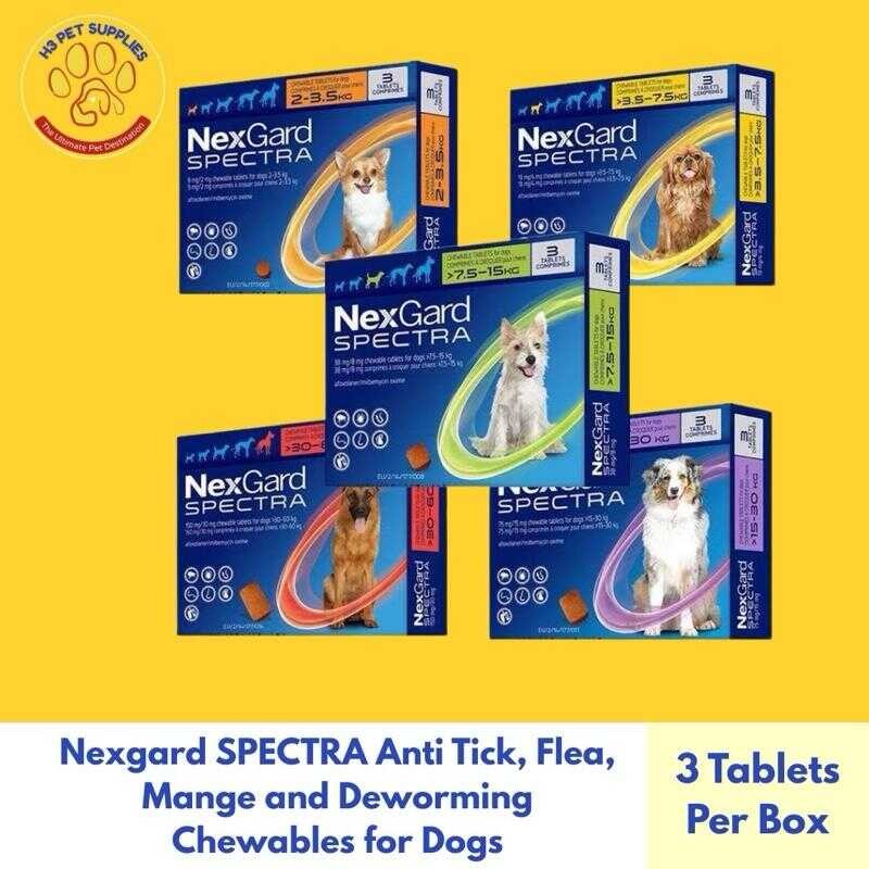 Nexgard SPECTRA anti tick, flea and deworming chewable for dogs with ...