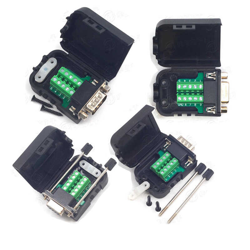 DB9 Male Female Solder-Free Serial Port Cable with Housing 485 Plug ...
