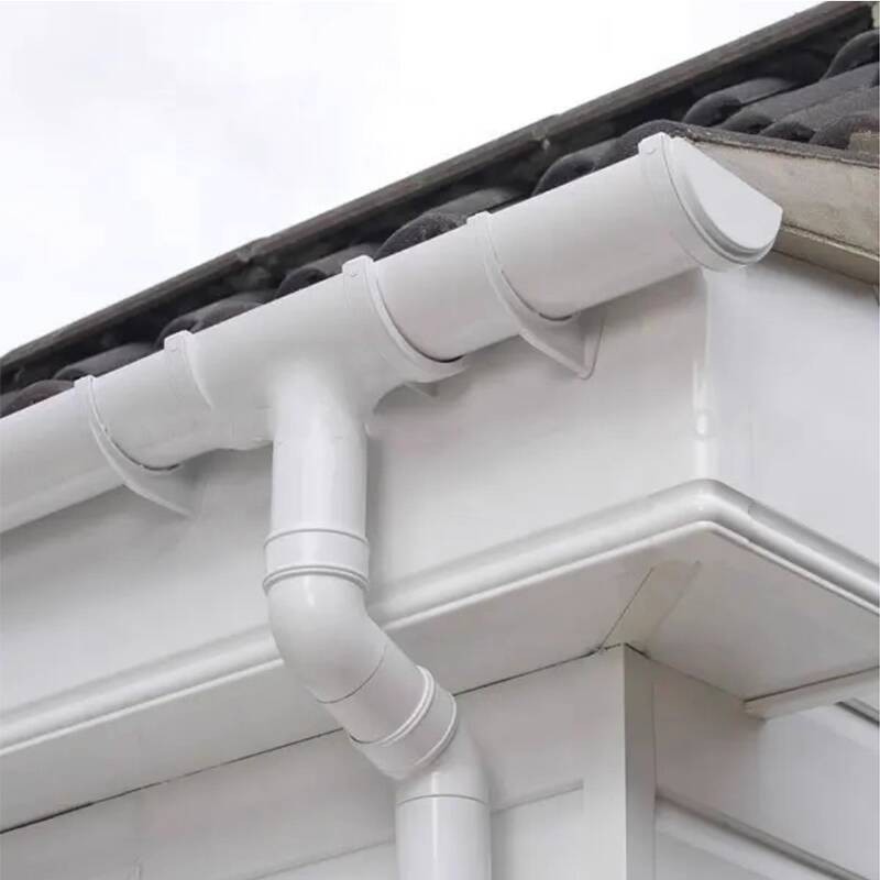 ☑♥ Gutter Rainwater Channel PVC Semi-Circular Eaves Plastic Drainage ...