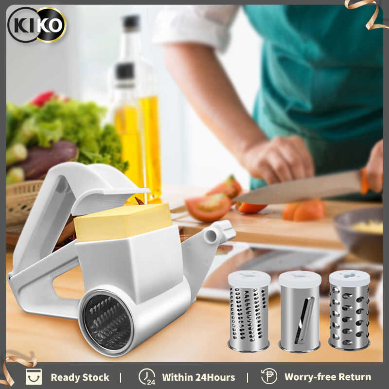 Handheld Rotary Grater With Three Stainless Steel Drum Hand-Cranked ...