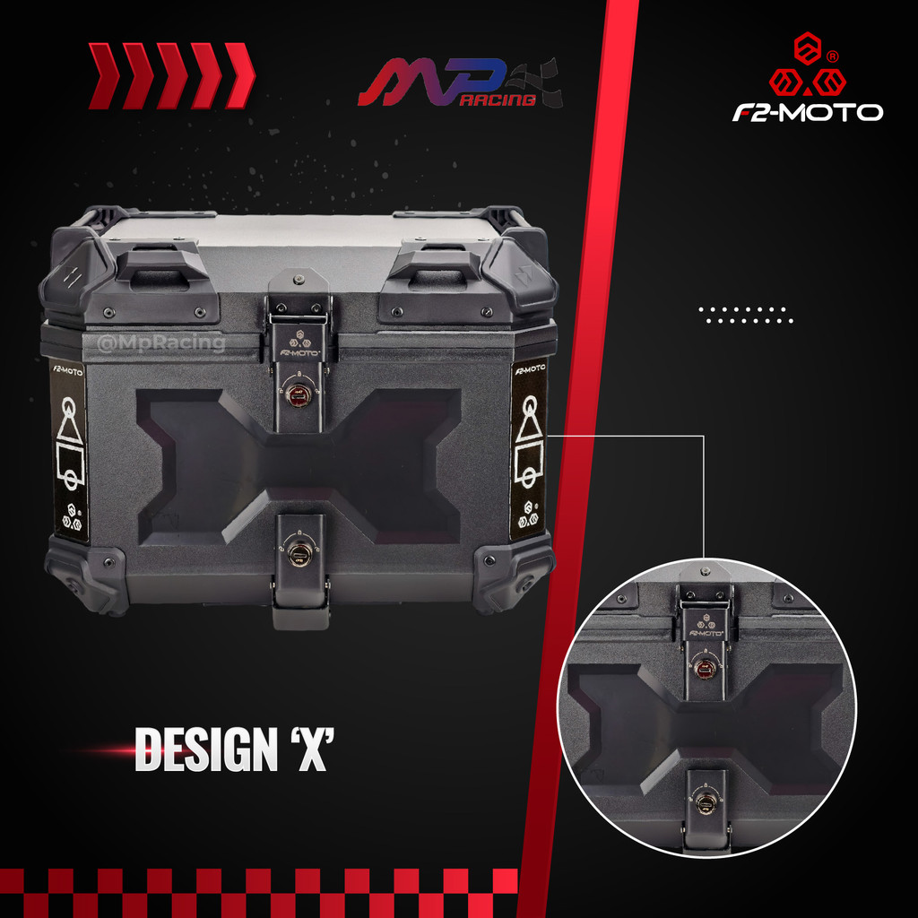 F2-MOTO Top Box 45L X Triple Black ,Silver ,ABS,universal box | Shopee ...