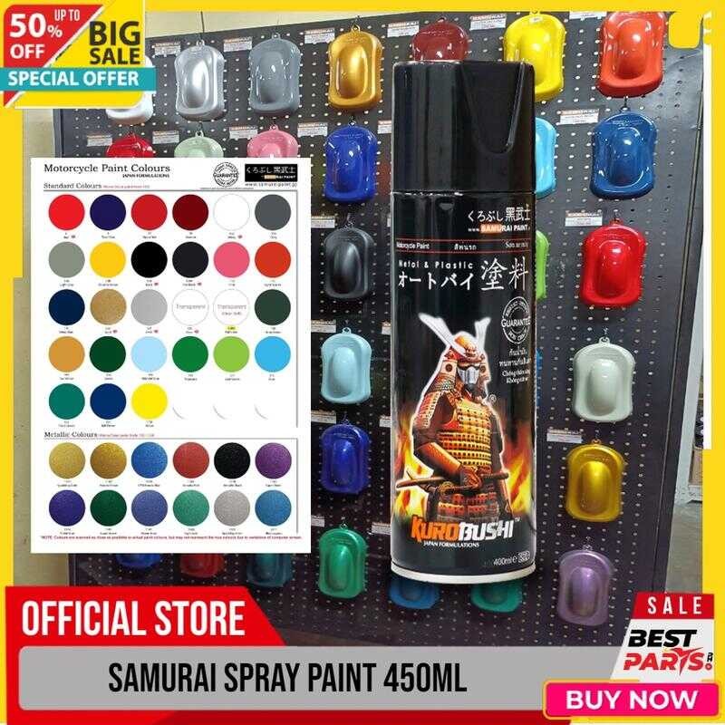 SAMURAI SPRAY PAINT | Standard Colors / Primer Top Coat Hi-Temp Under ...