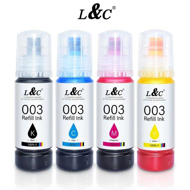 L&C Refill Ink 003 Set Dye Ink For Epson Inkjet Printer L3110 L3150 ...