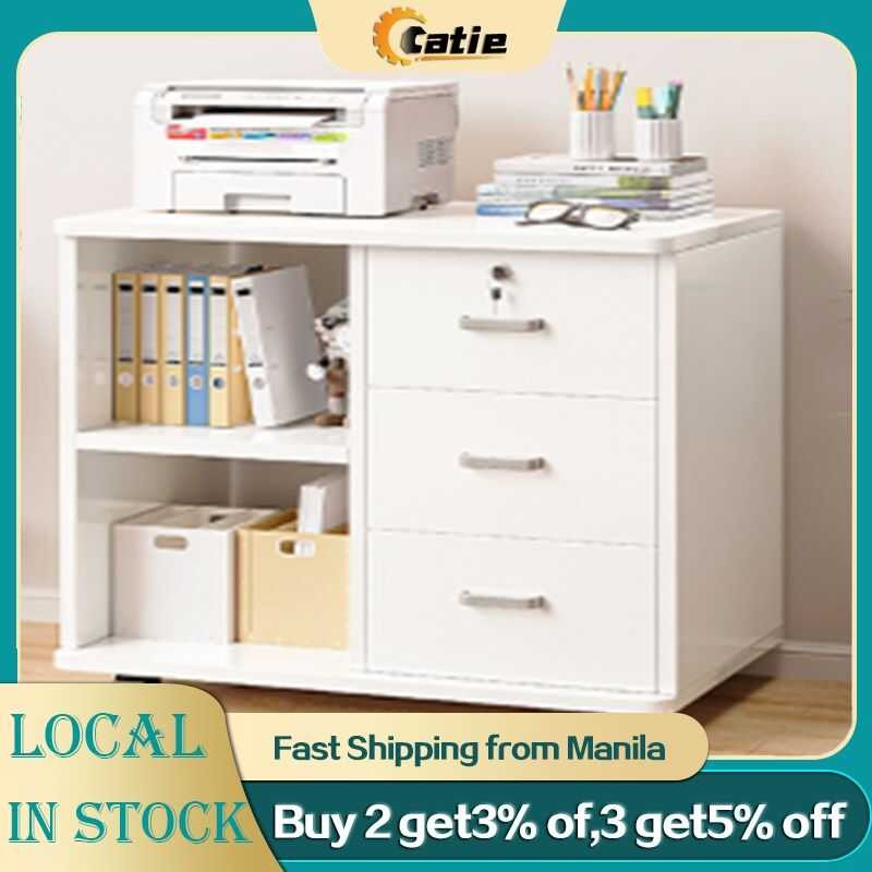 Home Office Filing Cabinet Wooden Lockable Drawer Storage Modern Simple ...