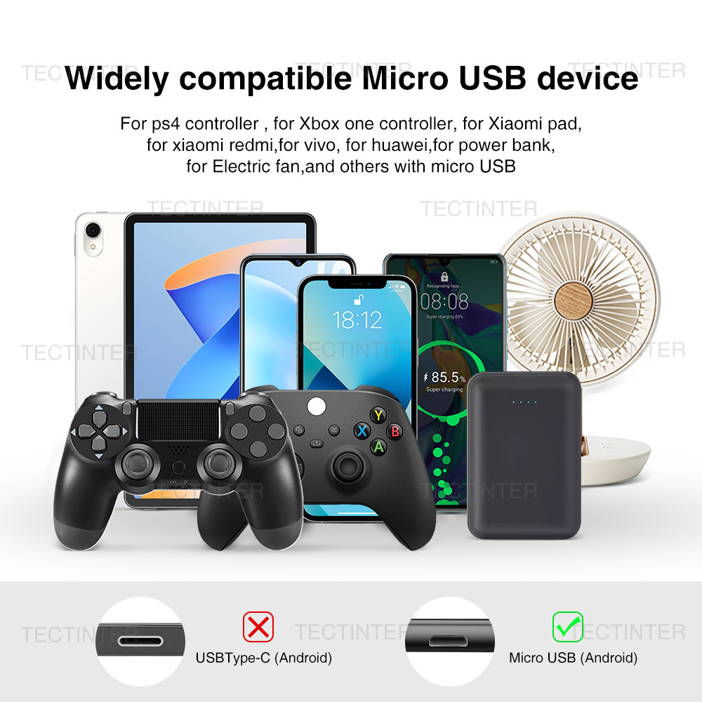 Micro USB Charging Data Cable For PS4/XBOX One Gamepad Controller ...