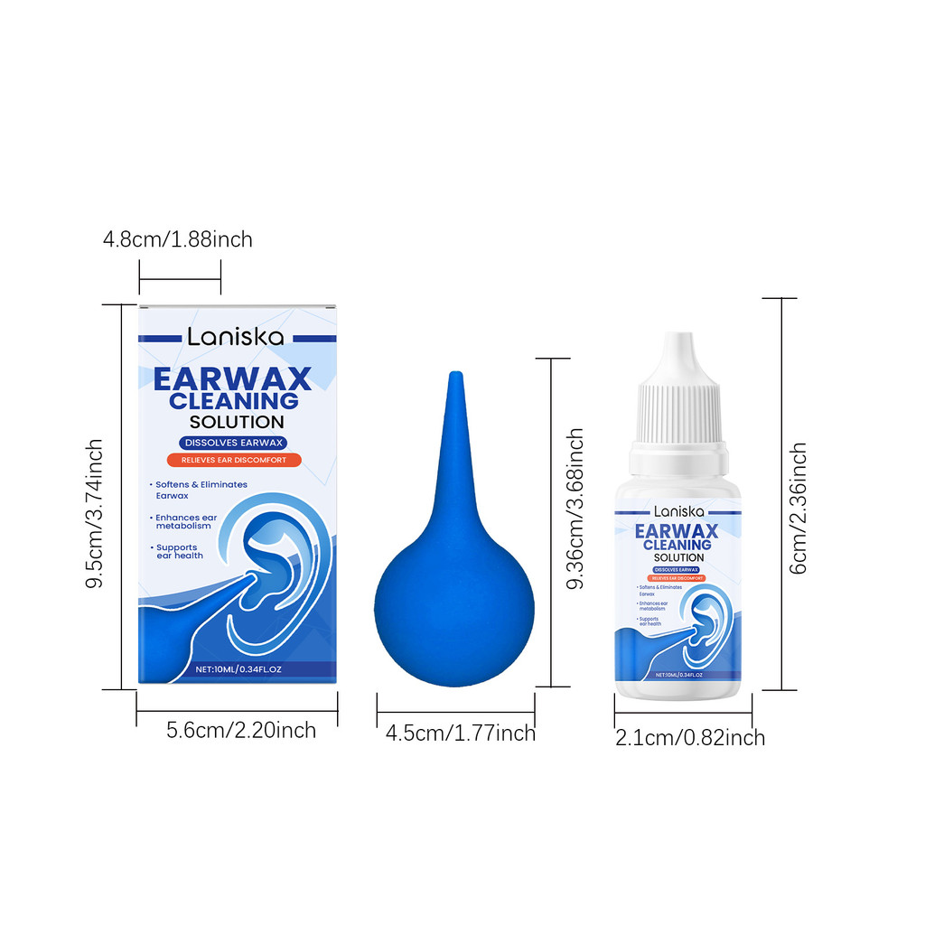 Ear Care Drops Set － 10ml Gentle Earwax Cleaning Solution to Soften ...