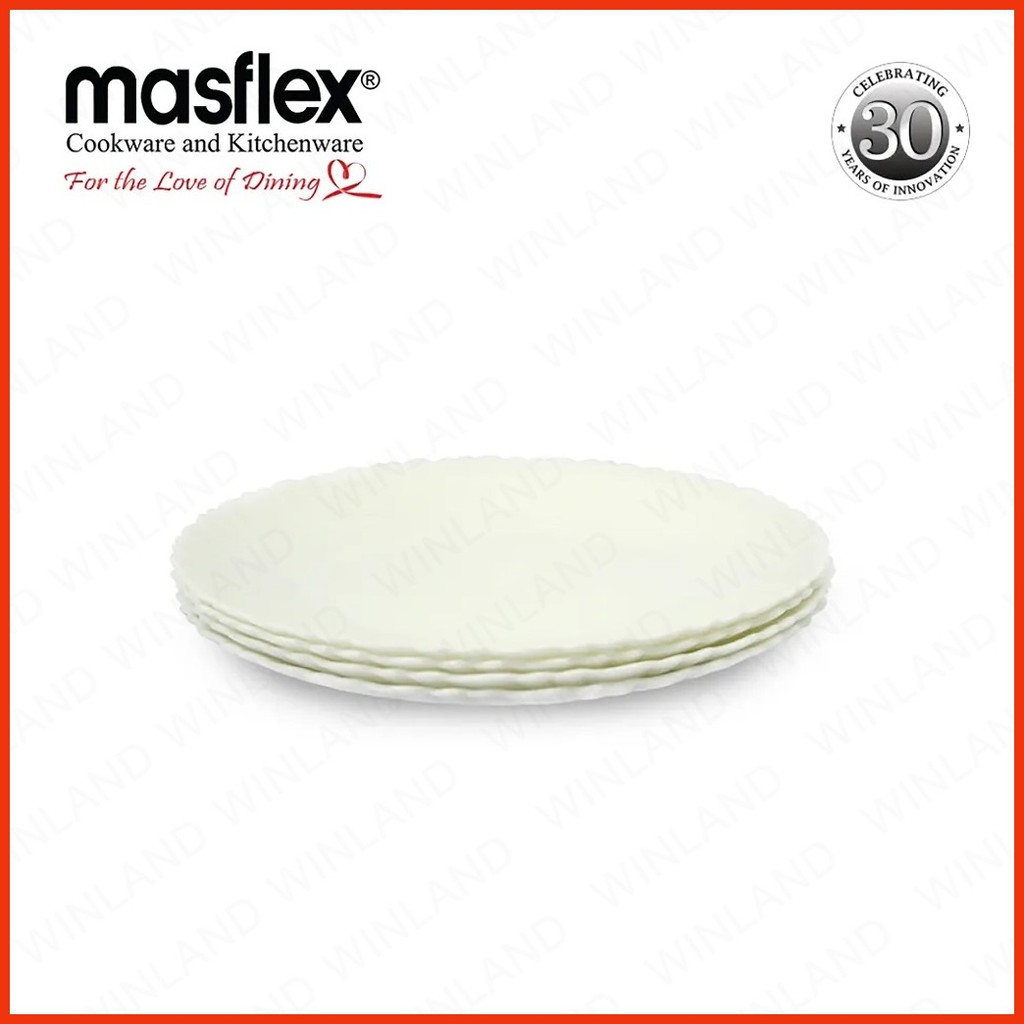 Masflex by Winland 4PCS Dinner Plate (10.5 inch / 267 mm) Made of Opal ...