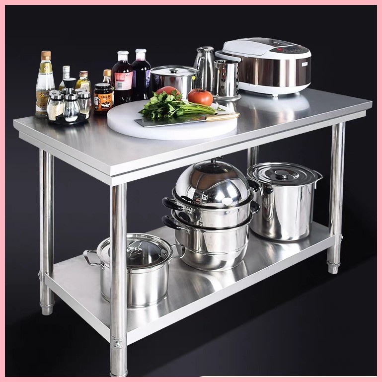 2 Layer Stainless Kitchen Table | Commercial Kitchen Prep Table | High ...