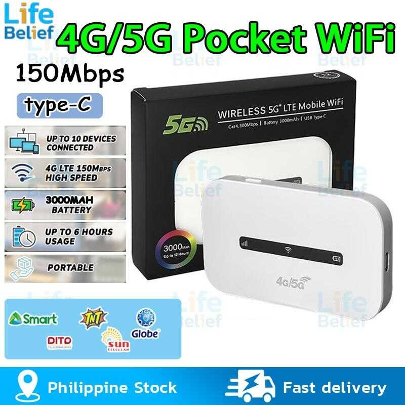 M6 4G 5G Pocket Wifi Router 150Mbps Openline LTE Wireless Hotspot Modem ...