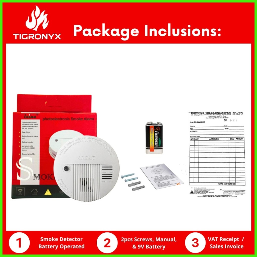 Smoke Detector Battery Operated and 220V Power Source (Dual Power ...