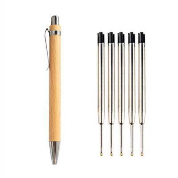 1Pen+5Refill Bamboo Flexstick Ballpen Retractable Gel Pens Large ...