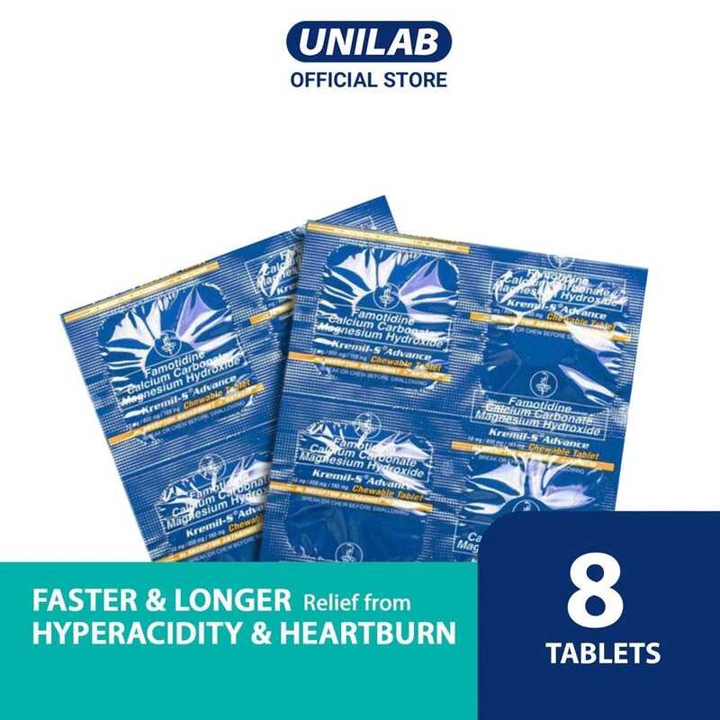 Unilab Kremil-S Advance Antacid 8 Tablets - For Faster & Longer-Lasting ...