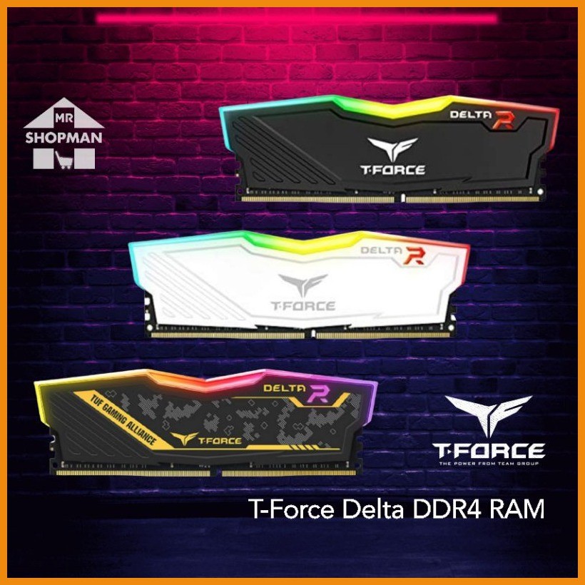 Teamgroup T-force Delta 8Gb 16Gb 32Gb 3200Mhz / 3600Mhz Black White Tuf ...