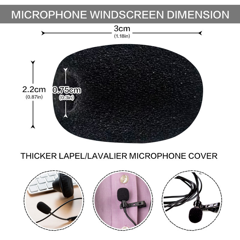 10-30PCS Microphone Windscreen Sponge Cover Headset Mic Foam Cover ...