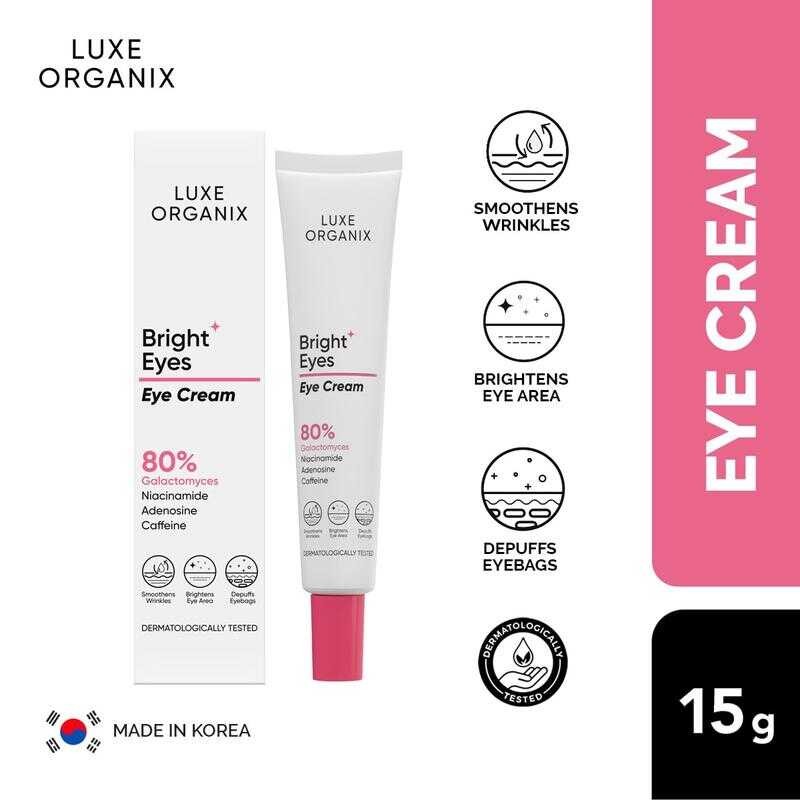 Luxe Organix Bright Eyes Eye Cream 80% Galactomyces 15G | Shopee ...