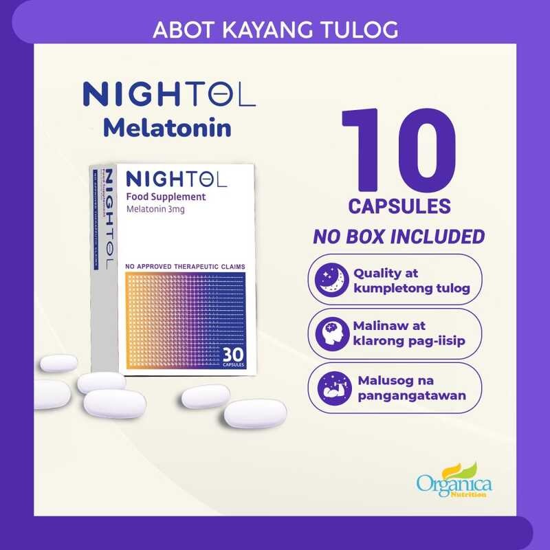 [For Natural Sleep] Nightol Pure 3Mg Melatonin Supplement Sleep Aid (10 ...