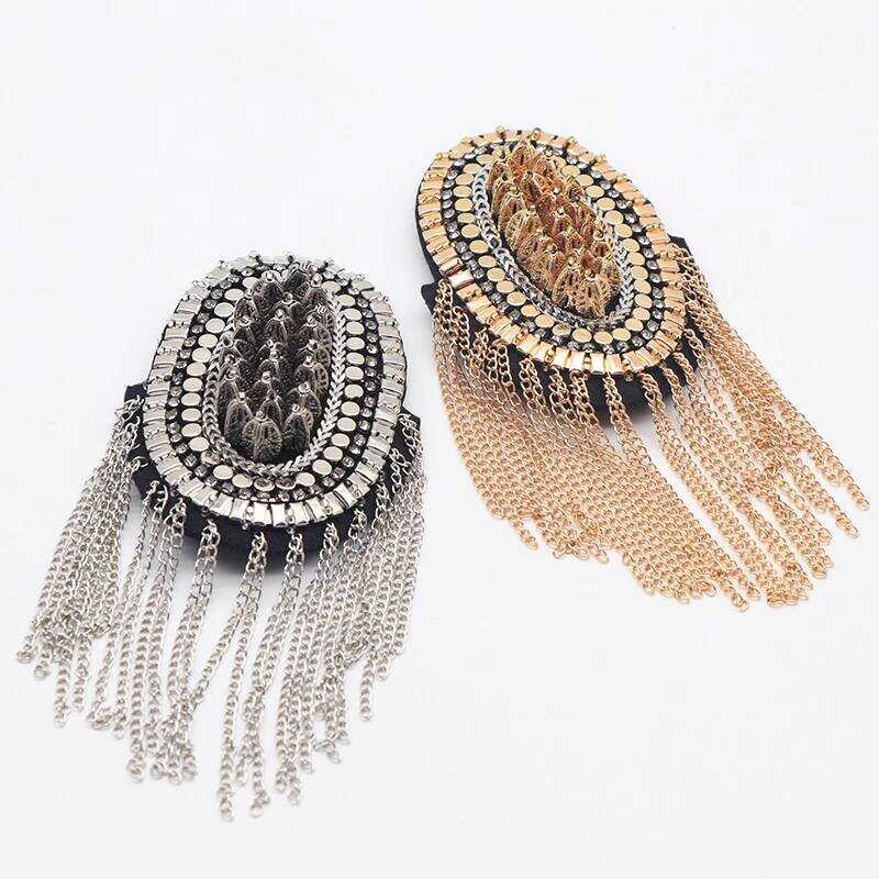 houlder Tassel Patches Fashion Exaggerated Rivets Unisex DIY Flower ...