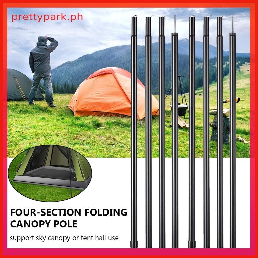 DE 2m/6.6ft Outdoor Camping Tent Awning Pole Folding Zinc Plated Iron ...