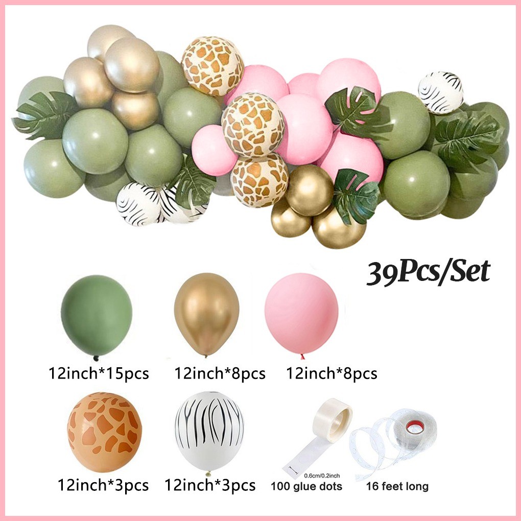 116pcs Retro Balloon Garland Arch Set Giraffe Printed Jungle Safari ...