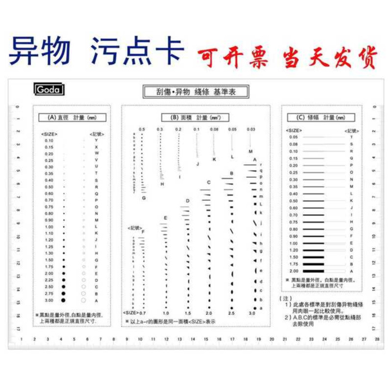 GODA Defect A4 Standard Dot Line Film Ruler Comparison Appearance ...