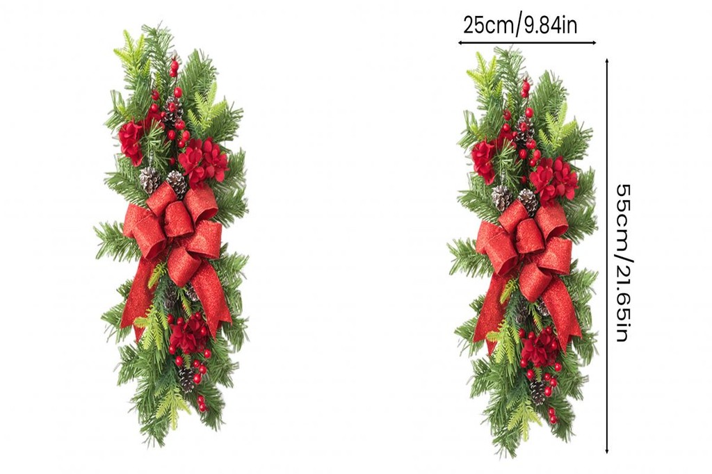 HUA Simple and Comfortable Holiday Decor Holiday Door Garland Snowy ...