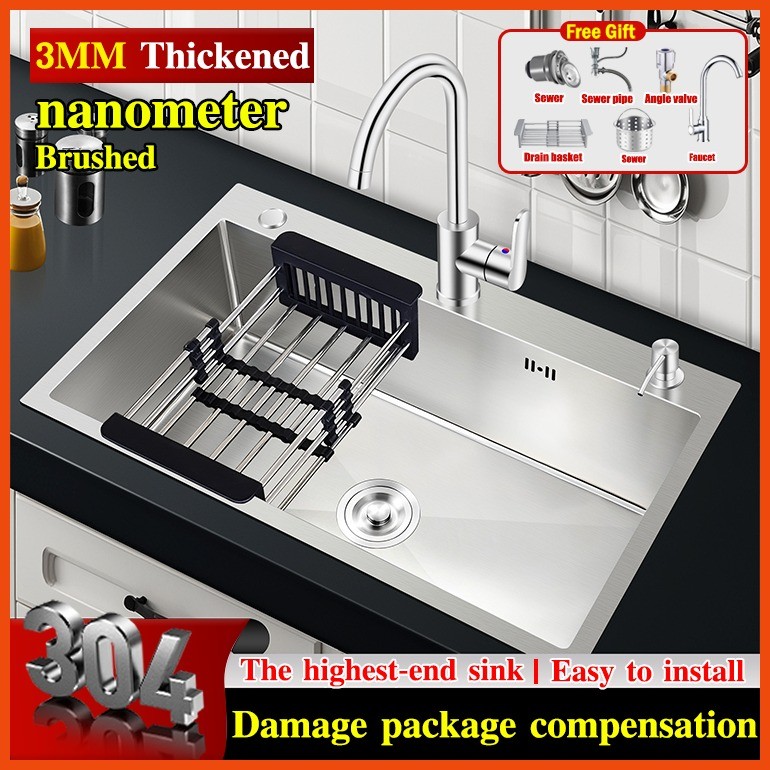 SUS 304 Stainless Steel Kitchen Sink Thickness Household Sink Advanced ...