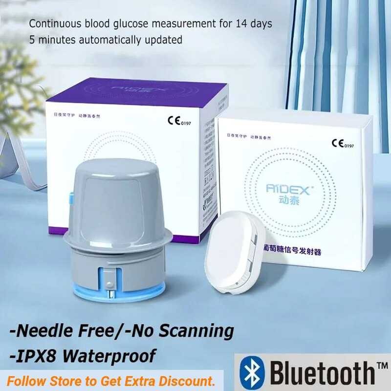 Aidex Sensor Transmitter Continuous Glucose Monitor Diabetes CGMS 24H ...