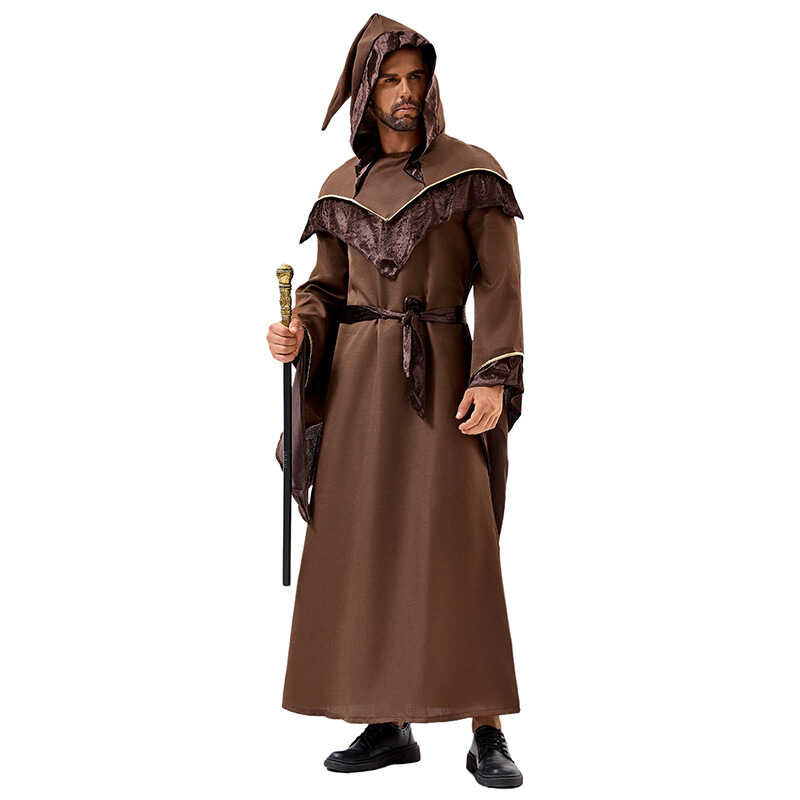 Halloween Male Adult Vampire Wizard Robe Monster Mage Costume ...