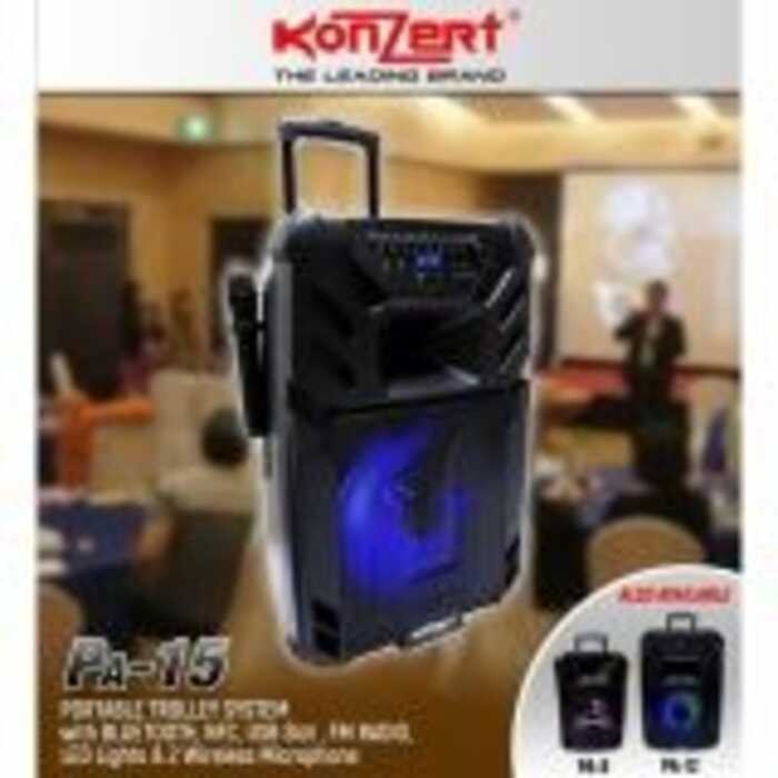 Konzert Pa-15 15 500W Portable Sound System With 2 Handheld Wireless ...